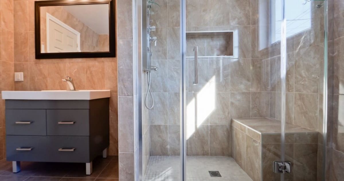 Classic look bathroom renovation with Italian-style shower